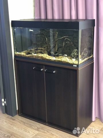 Аквариум 180 литров с тумбой и рыбками