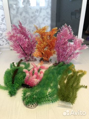 Искусственные водоросли 7 штук для аквариума